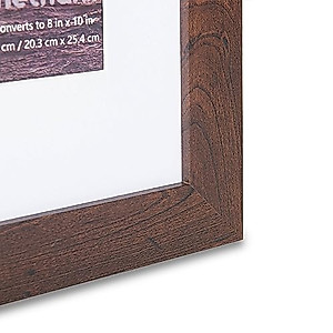 kennethan 11x14 Picture Frame Dark Brown 2 Pcs in 1 set 11x14 Frame can Display 8x10 Picture with Mat or 11x14 Without Mat on the Wall