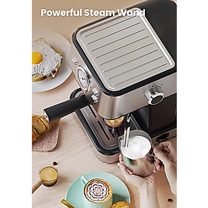 Gevi Espresso Machine High Pressure,compact espresso machines with Milk Frother Steam Wand,Professional Coffee，Cappuccino,Espresso,Latte,Macchiato Maker for home,espresso maker