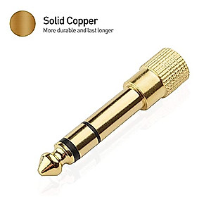 Cable Matters 5-Pack 1/4 to 1/8 Headphone Adapter & 1-Pack Preminum Braided Balanced 1/4 Inch TRS Cable