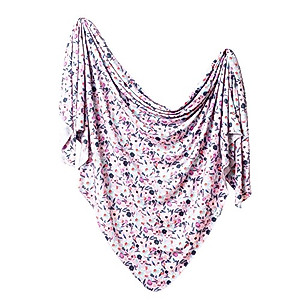 Copper Pearl Large Premium Knit Baby Swaddle Receiving Blanket Floral Morgan