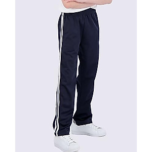 Real Essentials 3 Pack: Boys Active Tricot Sweatpants Track Pant Basketball Athletic Fashion Teen Sweat Pants Soccer Casual Girls Lounge Open Bottom Fleece Tiro Activewear Training -Set 1,S (8-10)