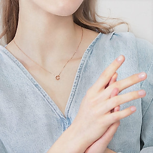 CHOW SANG SANG Delicate Gold 18K Rose Solid Gold Intertwined Circle, Loops Necklace for Women 91873U | 18.5 Inches, (47 CM)