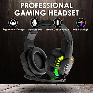 60% Gaming Keyboard Honeycomb Mouse and RGB Headset Comboith Rainbow Backlight Ergonomic 62Key Mechanical Feeling Adjustable 7200DPI Mice Stereo Sound Headphone for PS4 Xbox One PC Mac Gamer