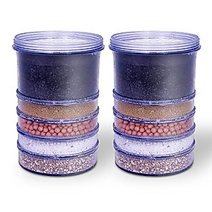 5-Stage Replacement Mineral Filter Cartridge for Countertop & Water Coolers. 5 layers of filtration & mineralization. Removes granular impurities to provide a brilliant sparkle in water (Set of 2)