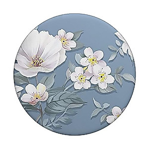 Floral Magnolia White Pattern Phone Popper PopSockets Standard PopGrip