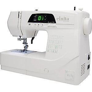 Elnita EC30 Computerized Sewing Machine with 30 Stitches, LED Display, Needle Threader and Foot Control.