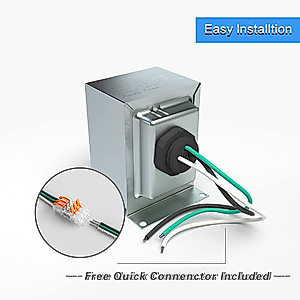 24V 40VA Thermostat and Doorbell Transformer, Power Supply Compatible with Nest, Ecobee, Sensi and Honeywell Thermostat, Nest Hello Doorbell and All Versions of Ring Doorbell
