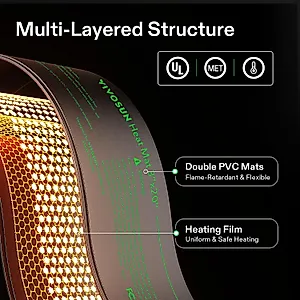 VIVOSUN Durable Waterproof Seedling Heat Mat 3" x 20" UL & MET-Certified Heating Pad for Hydroponic, Kombucha Tea, Brewing, Fermentation & Plant Germination