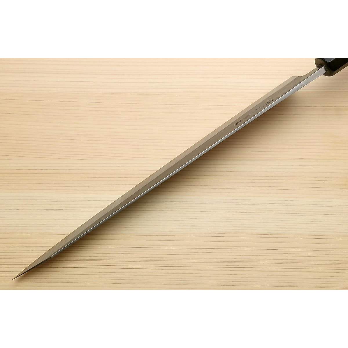 Yoshihiro Kurouchi Black-Forged Blue Steel Stainless Clad Sujihiki Kiritsuke Slicer Knife Ebony Handle (10.5"(270mm) & Saya Cover)