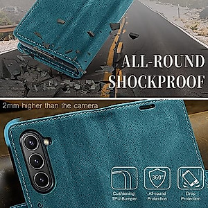 phone flip case Wallet Case Compatible with Samsung Galaxy Z Fold 5,Retro Real Cowhide Leather Folio Flip Wallet Magnetic Slim Phone Cover|Card Holder, Anti-Drop,Full Protection phone cover ( Color :