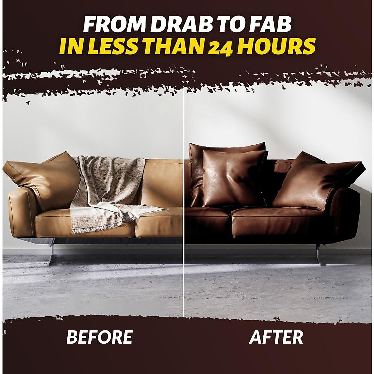 COCONIX Leather Recoloring Balm Dark Brown - Recolor, Renew, Repair & Restore Aged, Faded, Cracked, Peeling and Scuffed Leather & Vinyl Couches, Boat or Car Seats, Furniture 8 oz