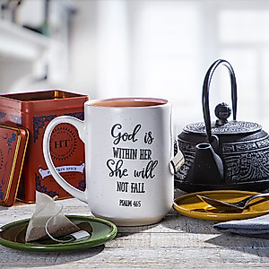 SHEFFIELD HOME Religious Coffee Mugs - Stoneware Motivational Bible Coffee Mugs For Women - Inspirational Mugs And Cups, Mugs For Tea, Latte, And Hot Chocolate - 17oz
