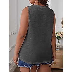 KKJ 2 Pack Womens Tank Tops Crew Neck Sleeveless Summer Cute Tops Loose Fit Basic Workout Casual Shirts 2024 Fashion Clothes