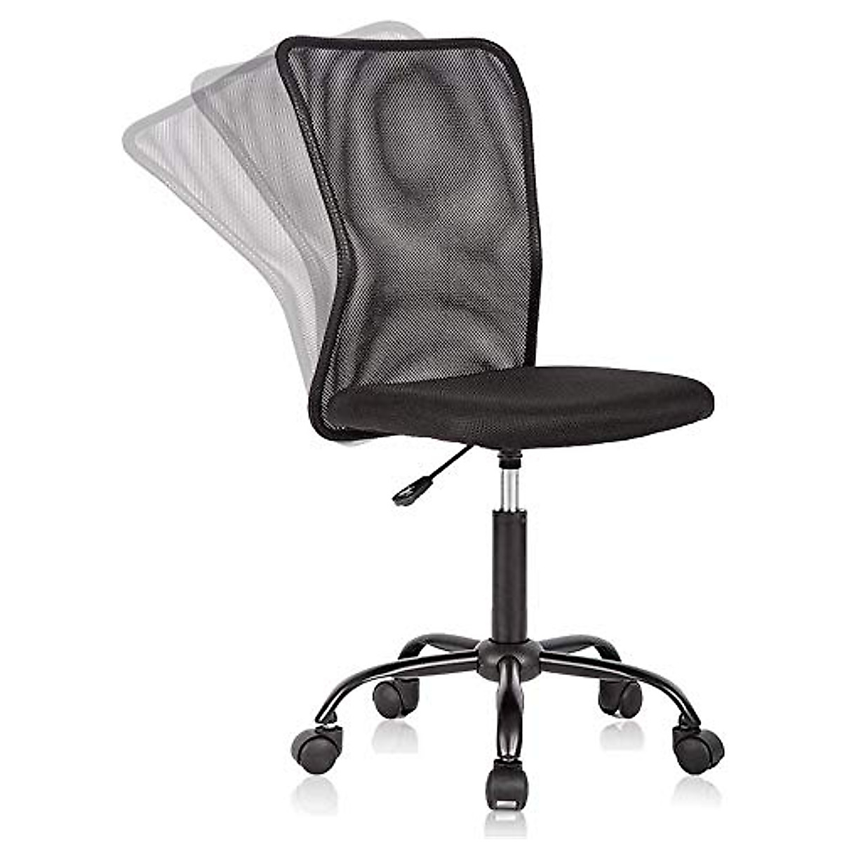 Ergonomic Office Chair with Lumbar Support Mesh Chair with Wheels Rolling Swivel Back Support Adjustable Executive Desk Chair, Modern PC Computer Desk Chair for Home Office Women Men by XXFBag - Black