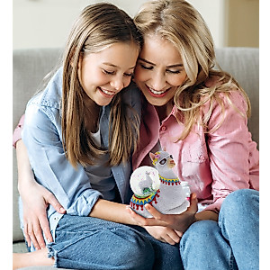 CoTa Global Llama Snow Globe Decor - Elegant Pink Sparkle Glitter Inside The Snow Globe Figure, Animal Figurines for Kids and Adults, Collectible Snow Globes Ornament for Birthday, Christmas - 45 mm