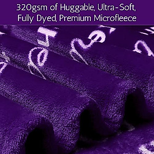 FILO ESTILO Love Blanket, Anniversary Wedding Gifts for Wife from Husband, Romantic Gifts for Her, I Love You Gifts, Presents for Engagement, Birthday, 60x50 Inches (Purple)