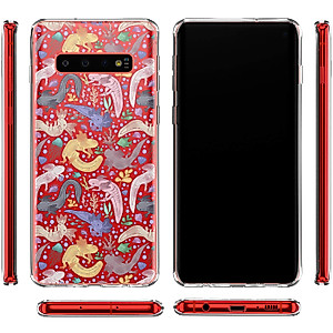 TPU Phone Case Compatible with Samsung A72 A71 5G A70 A51 A50 A32 A21 A11 A12 A13 A14 A01 Sea Ocean Animals Pastel Durable Clear Adorable Cute Axolotl Silicone Lightweight Protective Cover Soft