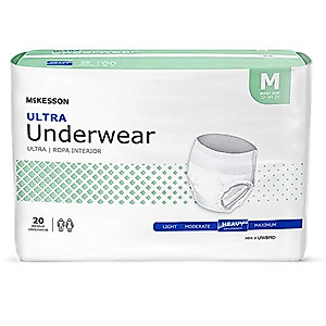 McKesson Ultra Underwear, Incontinence, Heavy Absorbency, Medium, 80 Count