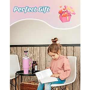 10PCS Funny Straw Cover Cap Compatible with Stanley for 30&40 Oz Cup 10 mm Drinking Straw Topper, Reusable Silicone Straw Covers, Cute Trumbler Cup Accessories (Mouse-1)