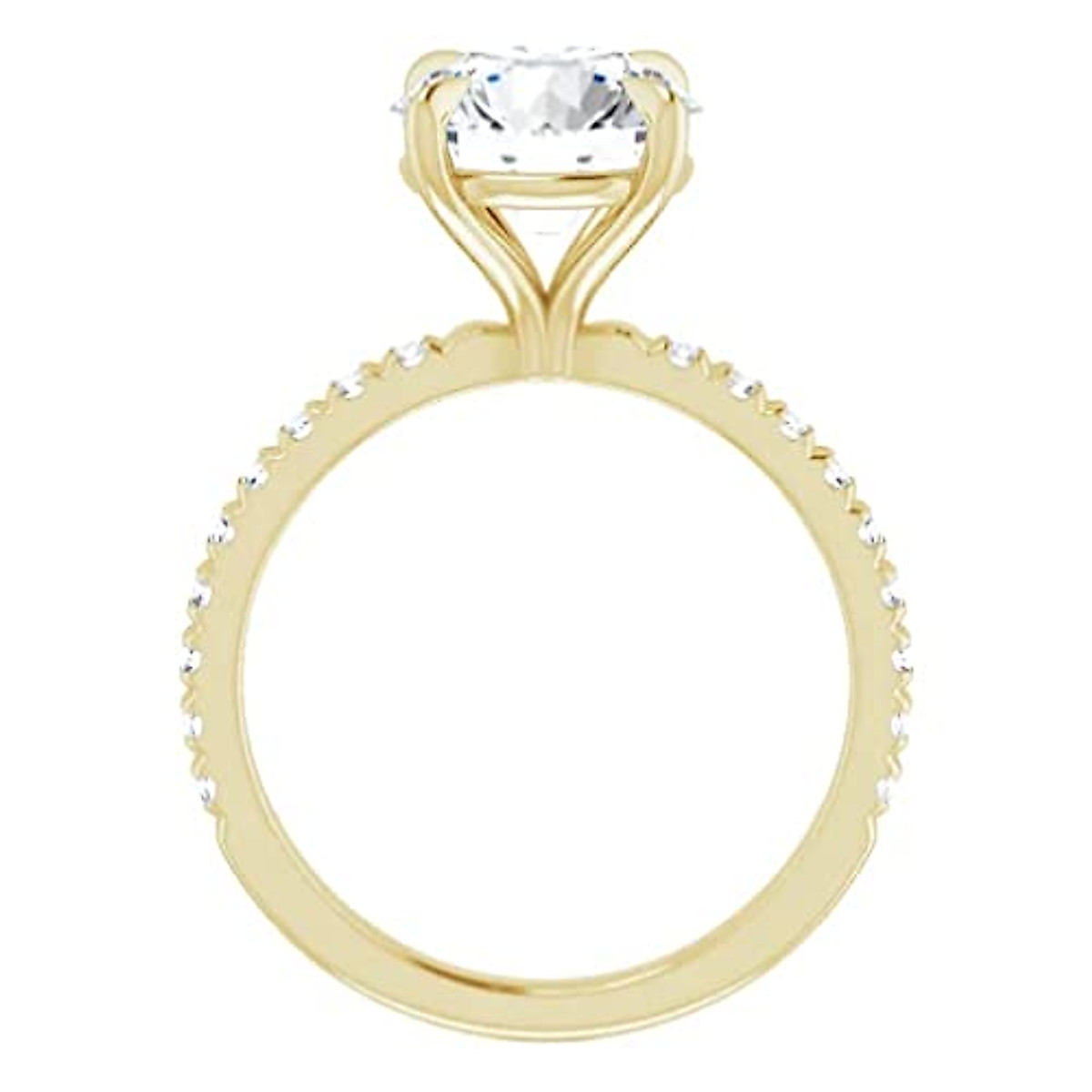 10K Solid Yellow Gold Handmade Engagement Ring 3 CT Round Cut Moissanite Diamond Solitaire Bridal Wedding Rings for Her Women Minimalist Anniversary Propose Gifts