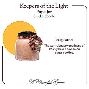 A Cheerful Giver — Snickerdoodle - 34oz Papa Scented Candle Jar with Lid - Keepers of the Light - 155 Hours of Burn Time, Gift for Women, Brown