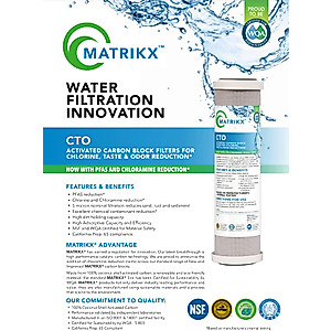 KX Technologies Matrikx 10 Full Flow CTO Carbon Block Filter now with Chloramine Reduction, 4.5 x 10, 32-450-10-MATRIKX