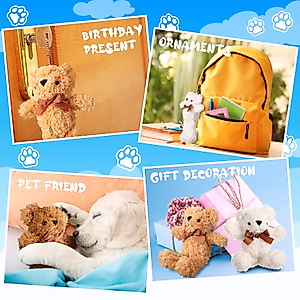 HyDren 18 Pack 8 Inch Bear Stuffed Animal Plush Bears Toys Bulk Soft Bear Doll for Christmas Wedding Birthday Decorations Baby Shower Party Favors(White, Light Brown, Dark Brown)