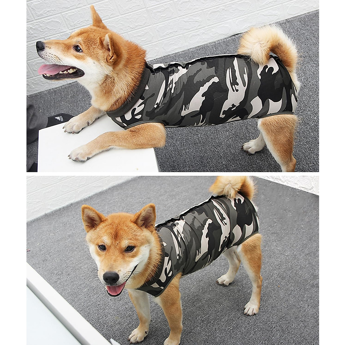 HCHYEY Dog Recovery Suit, Humanized Dog Surgery Recovery Suit for Female Male Dogs, Dog Onesie for Post Surgery - Anti Licking E-Collar Cone Alternative Bodysuit for Surgical Wound (Camouflage, L)