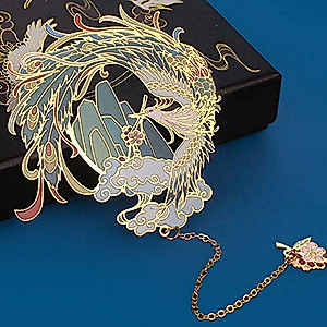 Retro Metal Bookmark, Unique Carved Pendant Charm Book Marker for Book Lovers Metal Pagination Mark Student Gift Book Clip(E)