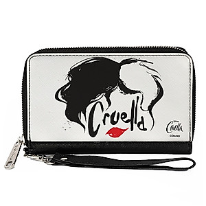 Buckle-Down Women's PU Zip Around Wallet Rectangle-Cruella de Vil, 7.5"x4.5"