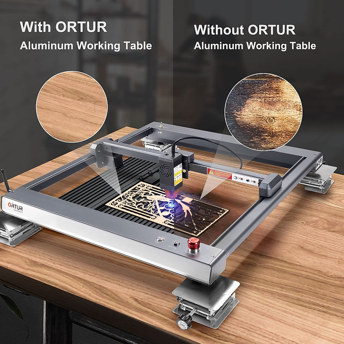 Ortur Laser Engraving Platform, DIY Design Aluminum Working Panel 15.75x17.64x0.47 inch High Strength Steel for Fast Heat Dissipation and Desktop-Protecting, Compatible with Most Laser Cutter