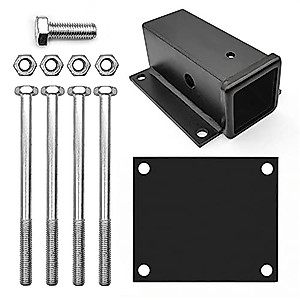 KAIRAY RV Bumper Hitch Receiver 2 inch Adapter Receiver Openning for 4-4.5'' Beams, Trailer Rear Bumper for Camper Bike Racks Cargo Carriers