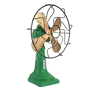 Beavorty American Style Retro Fan Resin Vintage Fan Tabletop Model for Music Bar Shop Home Bedroom Old Fashion Classic Gifts Green