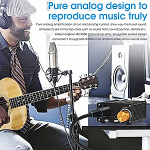 Douk Audio U5 Headphone Amps, Mini Fully Balanced Amplifier for Home Desktop PC XLR / 4.4mm Headsets, DC 5V