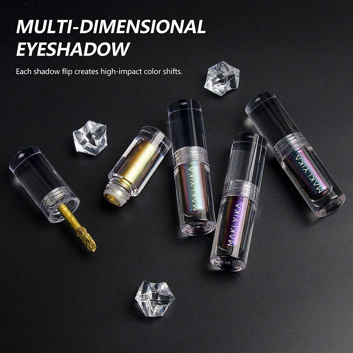 MAKI YIKA Glitter Eyeshadow Purple Liquid Multichrome Eyeshadows Long Lasting, Metallic Chameleon Eye Shadow Smudgeproof Holographic Multi-Dimensional Eye Looks (#1 Twilight)