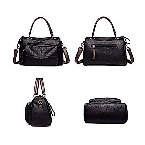 Artwell Casual Crossbody Bag PU Leather Tote Handbag Purse Shoulder Messenger Bag for Women (Wine red)