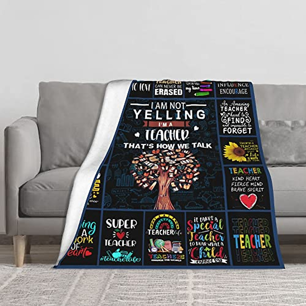 Teacher Gifts Blankets, Teacher Gifts for Women Men, Best Teacher Appreciation Gifts, Teacher Retirement Gifts, Teachers Day Back to School Blanket 60"X 50"