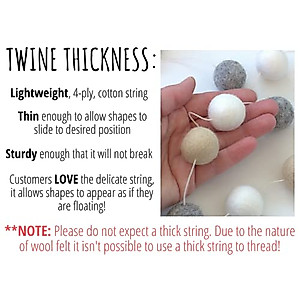 Shamrock St. Patrick's Day Felt Ball Garland- Green, White- 1" (2.5 cm) Wool Felt Balls