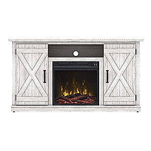 Twin Star Home Cottonwood 55" TV Stands with Electric Fireplace, Sargent Oak