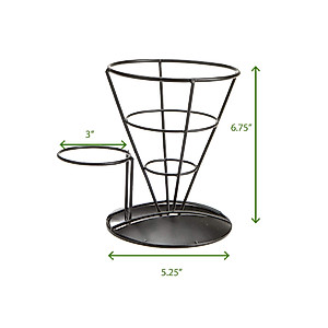 Mind Reader French Fry, Countertop Organizer, Kitchen Ketchup Holder, Metal, L x 5.31" W x 6.3" H, Set of, 5.25" x 6.75", Black