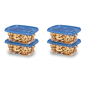 Ziploc Food Storage Meal Prep Containers Reusable for Kitchen Organization, Smart Snap Technology, Dishwasher Safe, Deep Rectangle, 2 Count (Pack of 2)