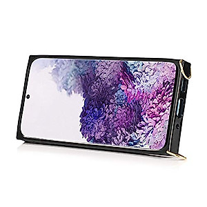 Samsung Galaxy S20 FE 5G Wallet Case,ZYZX Removable Adjustable Leather Strap Crossbody Card Holders Case Neck Strap Lanyard Purse Shoulder Strap w/Kickstand Case for Samsung Galaxy S20 FE 5G KB Black