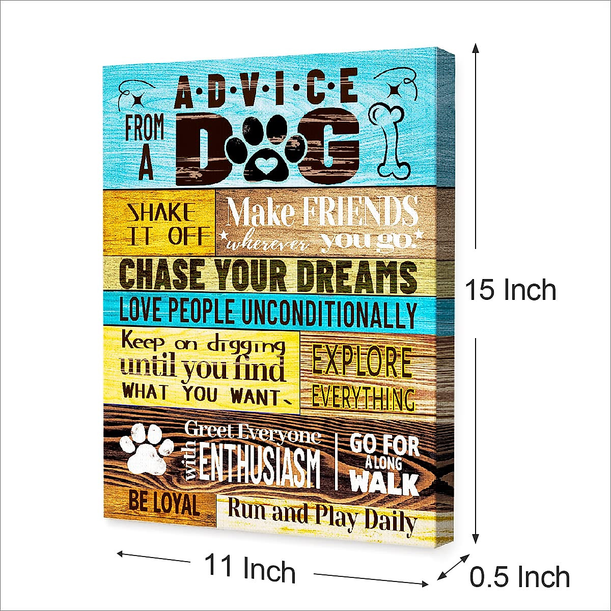 LISTNGBO Advice from a Dog Wall Art Canvas,Funny Dog Saying Canvas Painting Wall Decor for Dog Lover Home Farmhouse Living Room Office Bedroom