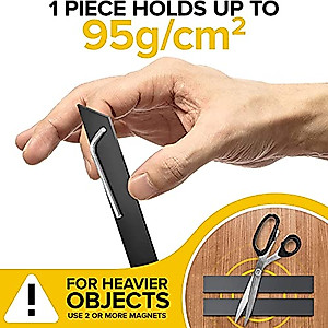 Magnetic Strips with Adhesive Backing - Magnetic Tape for Crafts - Tool and Knife Magnet Strips for Kitchen, Garage and Garden - Adhesive Magnetic Tool Holder Strip for Wall