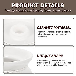 BESTonZON Ceramic Canister Ceramic Food Storage Jar Seasoning Pot Salt Pepper Jar Seal Lid Cute Candy Cookie Kitchen Canister Grease Container Sugar Bowl 500ml Ceramic Sugar Jar