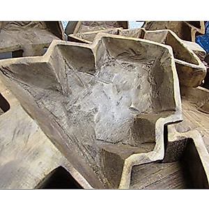 5-Pack Farmhouse Tree Wood Rustic Handmade Dough Bowls 9 x 13 x 1.5 inches - Candle Pour - Candle Fill - Gifts for Holidays, Christmas Tree