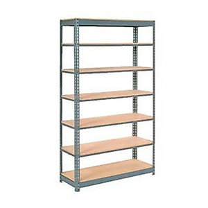 Global Industrial Heavy Duty Shelving 48"W x 12"D x 96"H With 7 Shelves, Wood Deck, Gray
