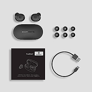 SoundPEATS Wireless Earbuds TrueFree2 Bluetooth 5.0 Headphones in-Ear Stereo TWS Sports Earbuds, IPX7 Waterproof, Customized Ear Fins, USB-C Charge, Monaural/Binaural Calls, 20 Hours Playtime