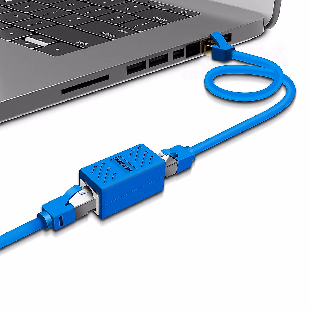 RJ45 Coupler, Cat6 RJ45 Coupler Ethernet Extension, Network Connectors for Cat7/Cat6/Cat5e/Cat5 Ethernet Cable - Network Cable Coupler Female to Female (Blue-5 Pack)
