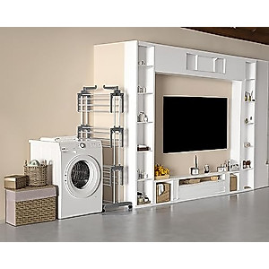 ULTRALED Clothes Drying Rack,3 Tier Rolling Dryer Clothes Hanger,Collapsible Garment Laundry Rack with Foldable Wings and Casters Indoor/Outdoor,Large Standing Rack Stainless Steel Hanging Rods